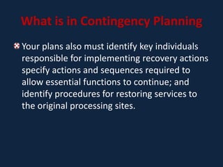 Contingency Planning And Disaster Recovery Planning | PPT