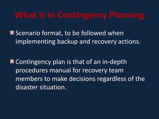 Contingency Planning And Disaster Recovery Planning | PDF
