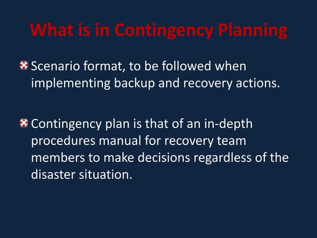 Contingency Planning And Disaster Recovery Planning | PPT