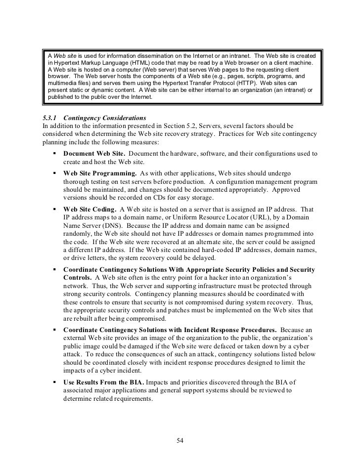 Contingency Planning Guide