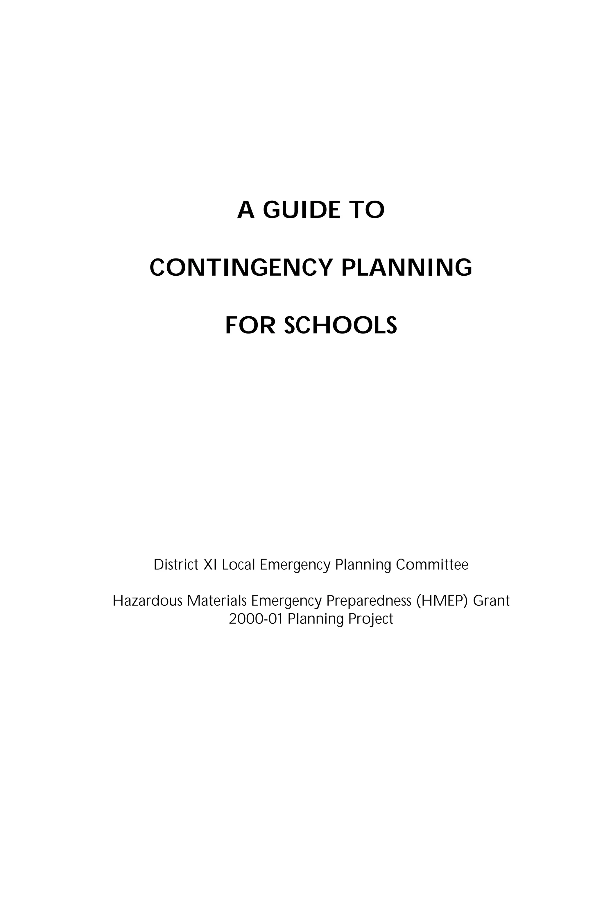 Contingency planningschoolguide | PDF