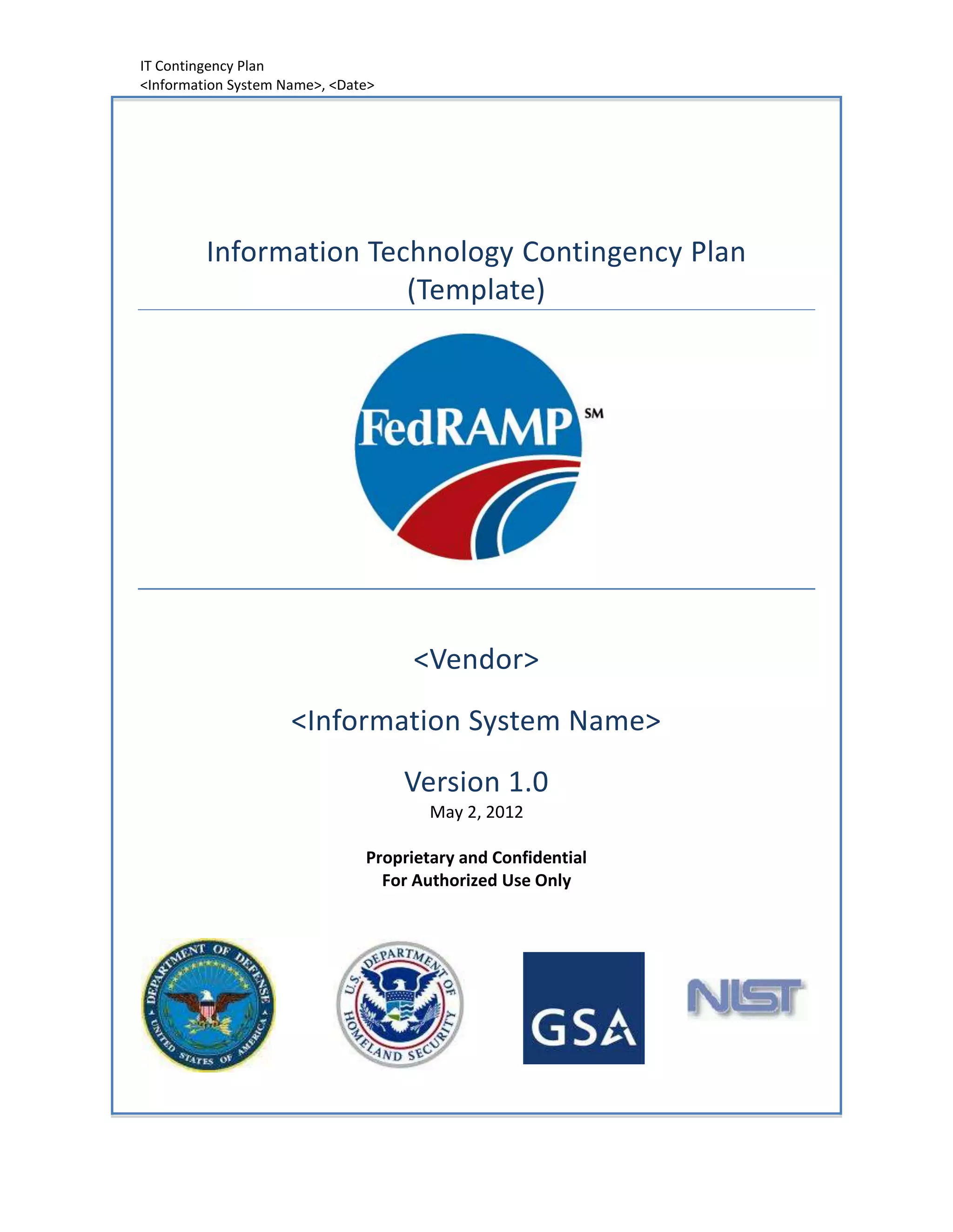 Information Technology Contingency Plan (Template) | DOCX