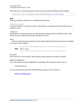 Information Technology Contingency Plan (Template) | DOCX