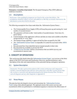 Information Technology Contingency Plan (Template) | PDF