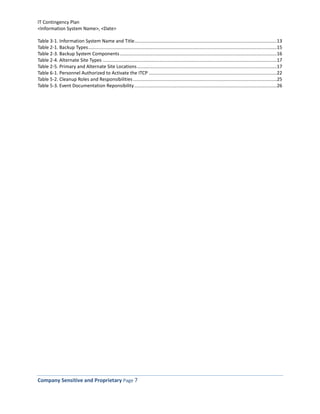 Information Technology Contingency Plan (Template) | PDF