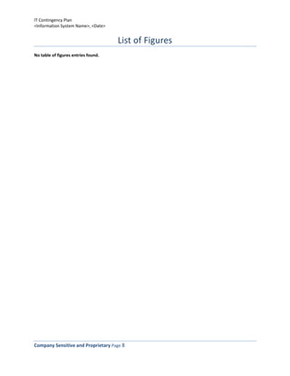 Information Technology Contingency Plan (Template) | PDF