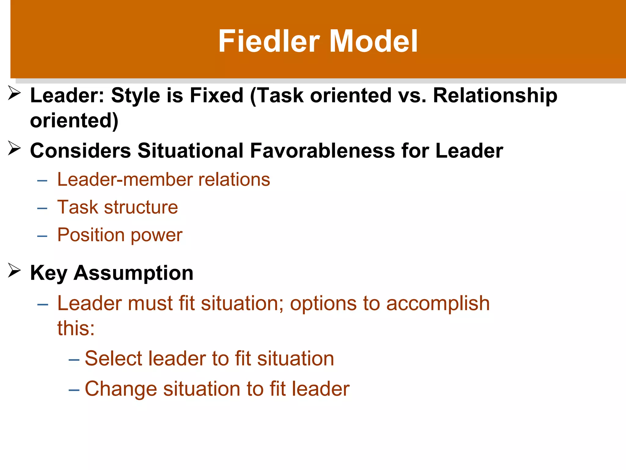 Contingency theories of leadership | PPT