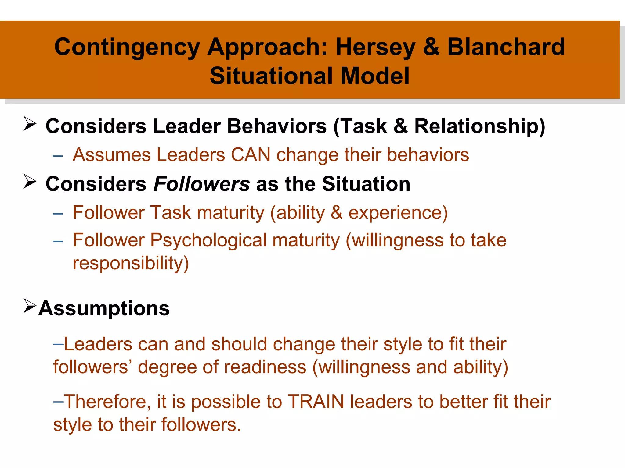 Contingency theories of leadership | PPT