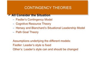 Contingency theories of leadership | PPT