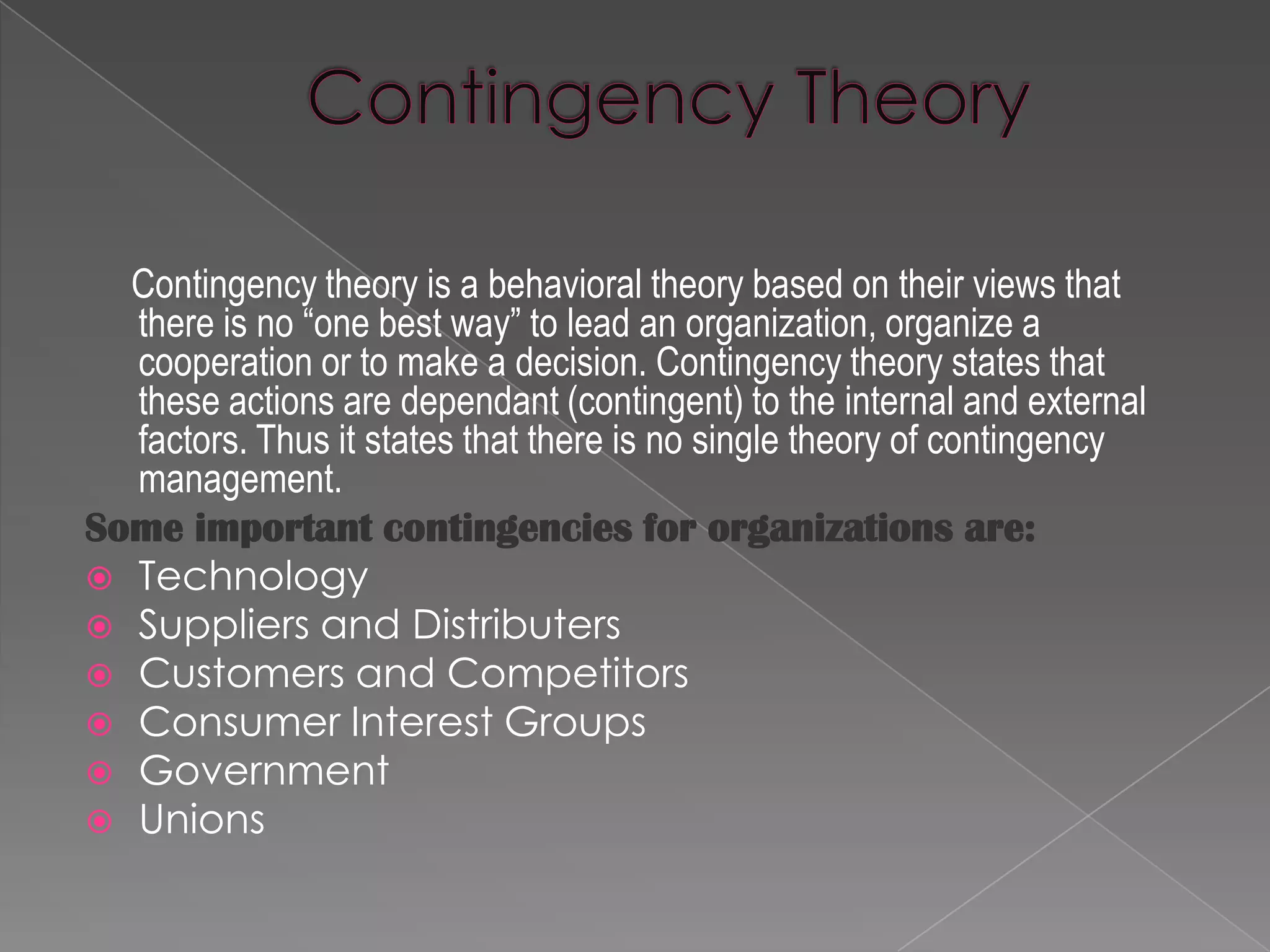 Leadership: Contingency Theory | PPTX
