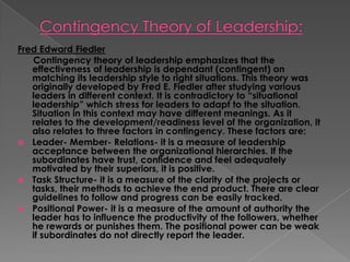 Leadership: Contingency Theory | PPTX