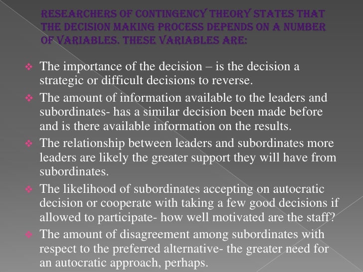 Contingency Theory Of Leadership Ppt