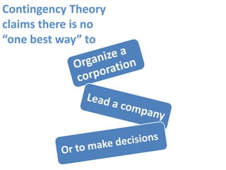 Contingency theory | PPTX | Business | Business and Finance