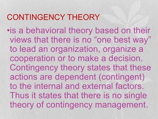 Contingency theory | PPTX