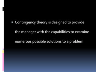 Contingency theory of management | PPTX