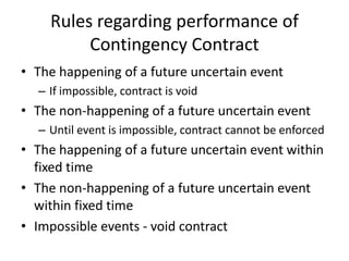 Contingent and quasi contract | PPTX