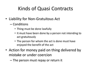 Contingent and quasi contract | PPTX