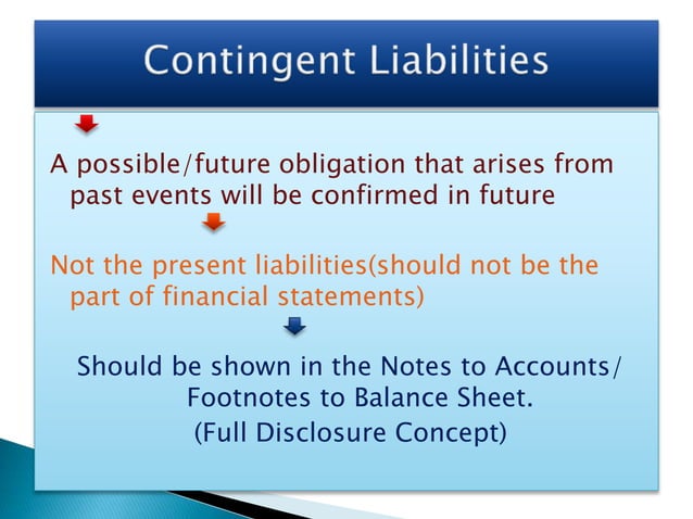 Contingent Assets & Liabilities | PPTX | Business | Business and Finance