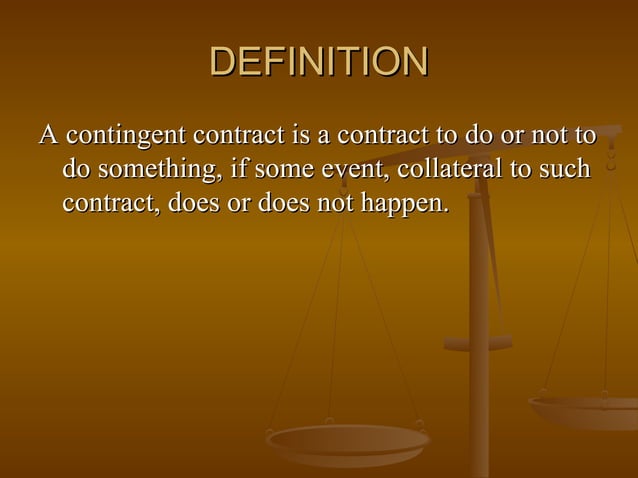 Contingent contract | PPT
