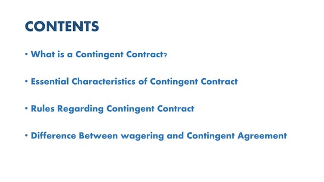 Contingent contract | PPTX