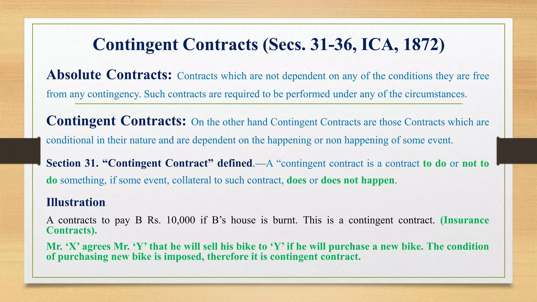 Contingent Contract | PDF