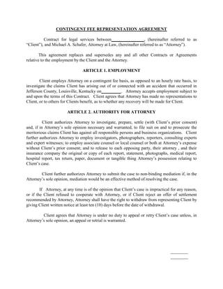 Representation Agreement Template
