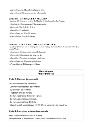 Continguts 3r cicle blocs | PDF