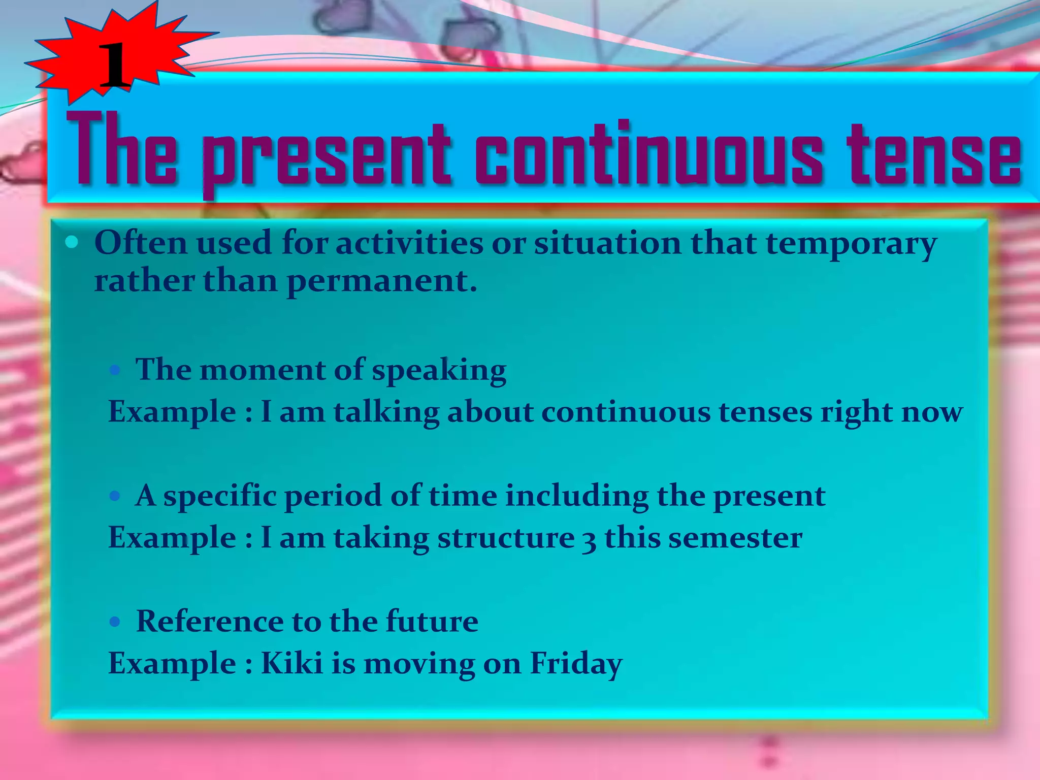 Continious tenses | PPTX