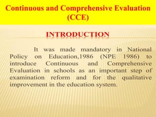 Continuous And Comprehensive Evaluation (CCE) | PDF