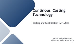 process of continous casting and solidification .pdf | Chemistry | Science
