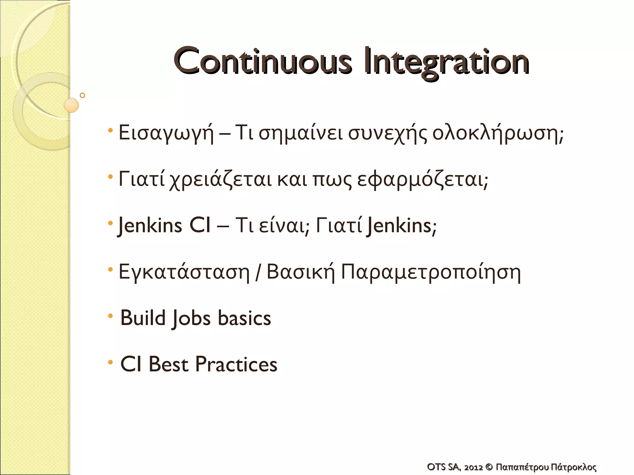 Continous integration with jenkins | PPT