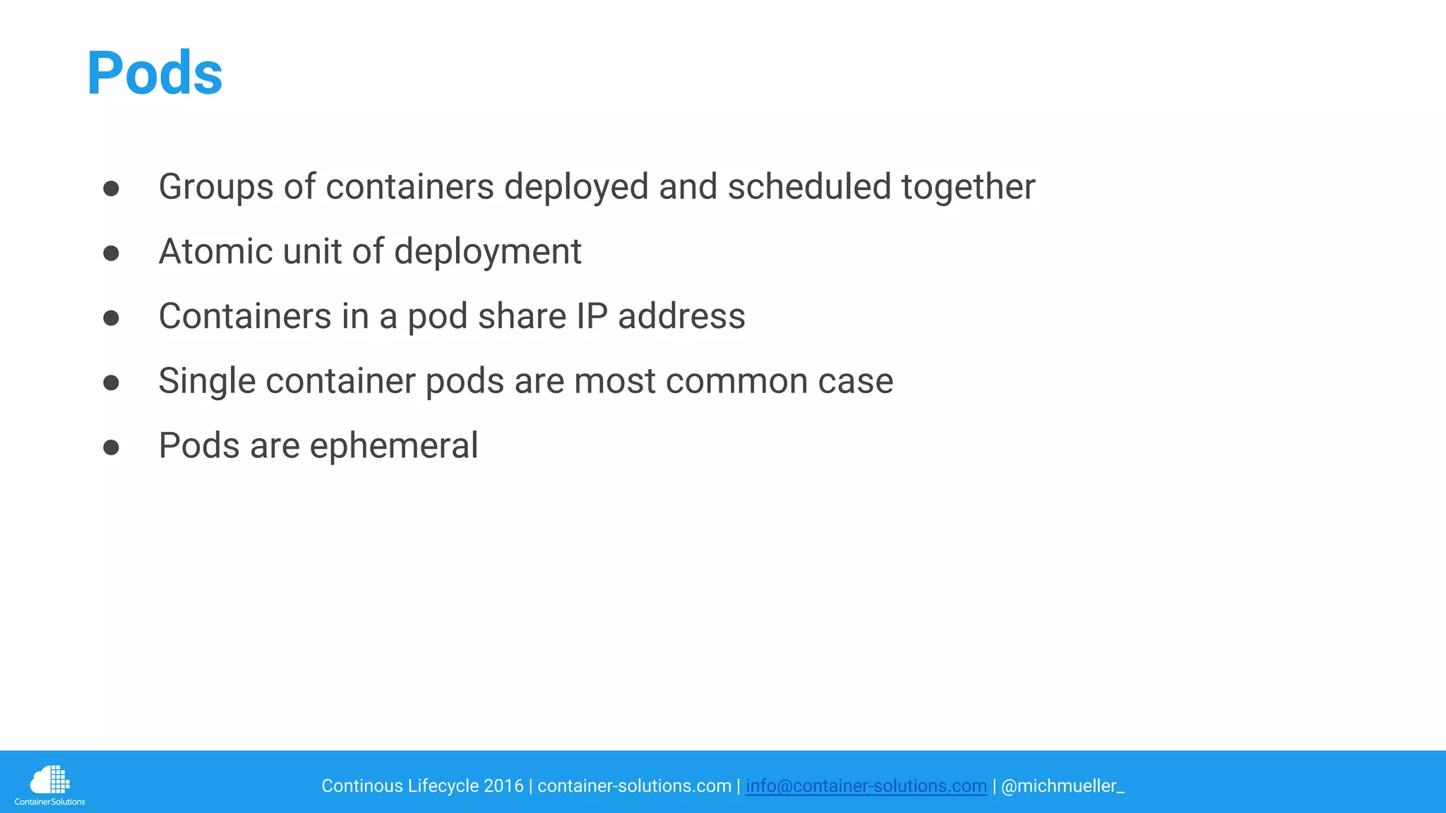 Container Orchestrator Smackdown @ContinousLifecycle | PDF