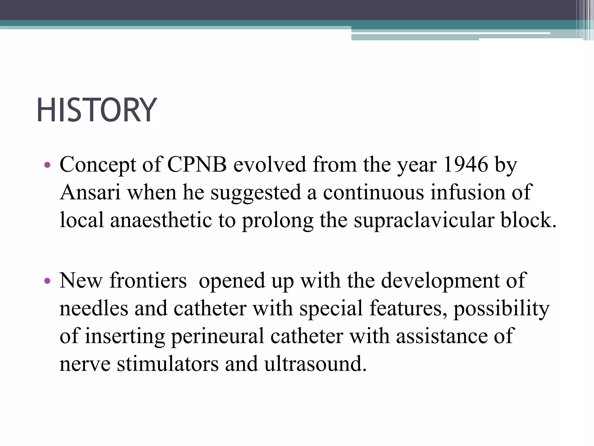 Continous peripheral nerve blocks | PPTX