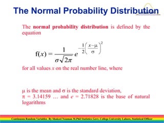 Continous random variable. | PPTX | Physics | Science