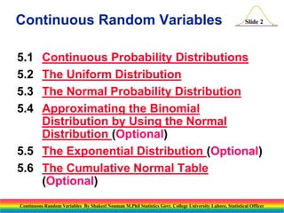 Continous random variable. | PPTX | Physics | Science