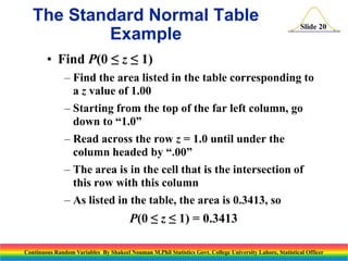 Continous random variable. | PPTX