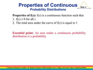 Continous random variable. | PPTX | Physics | Science