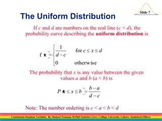 Continous random variable. | PPTX | Physics | Science