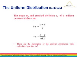 Continous random variable. | PPTX | Physics | Science