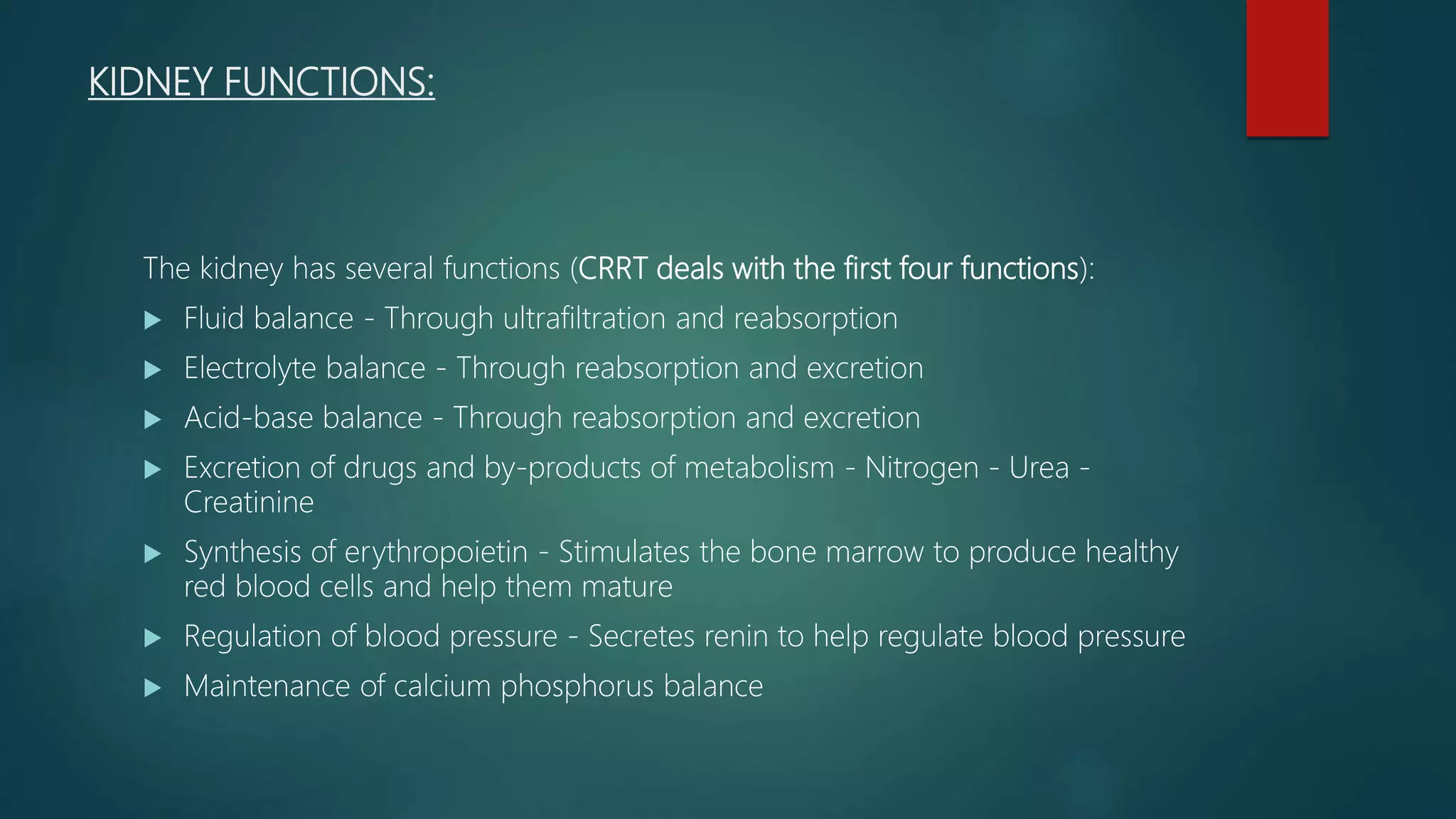 Continous renal replacement therapy | PPTX