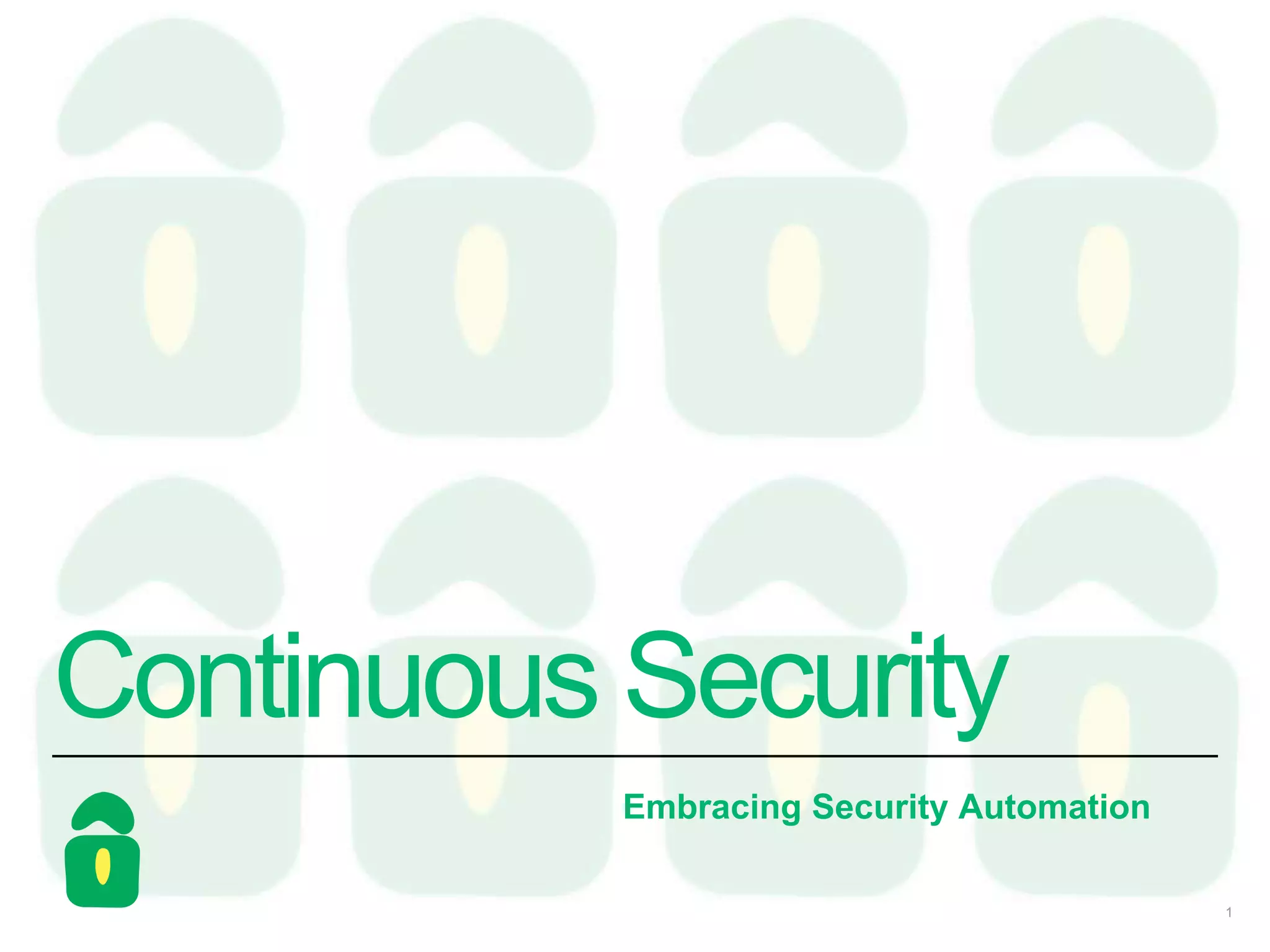 Continuous Security - TCCC | PPT