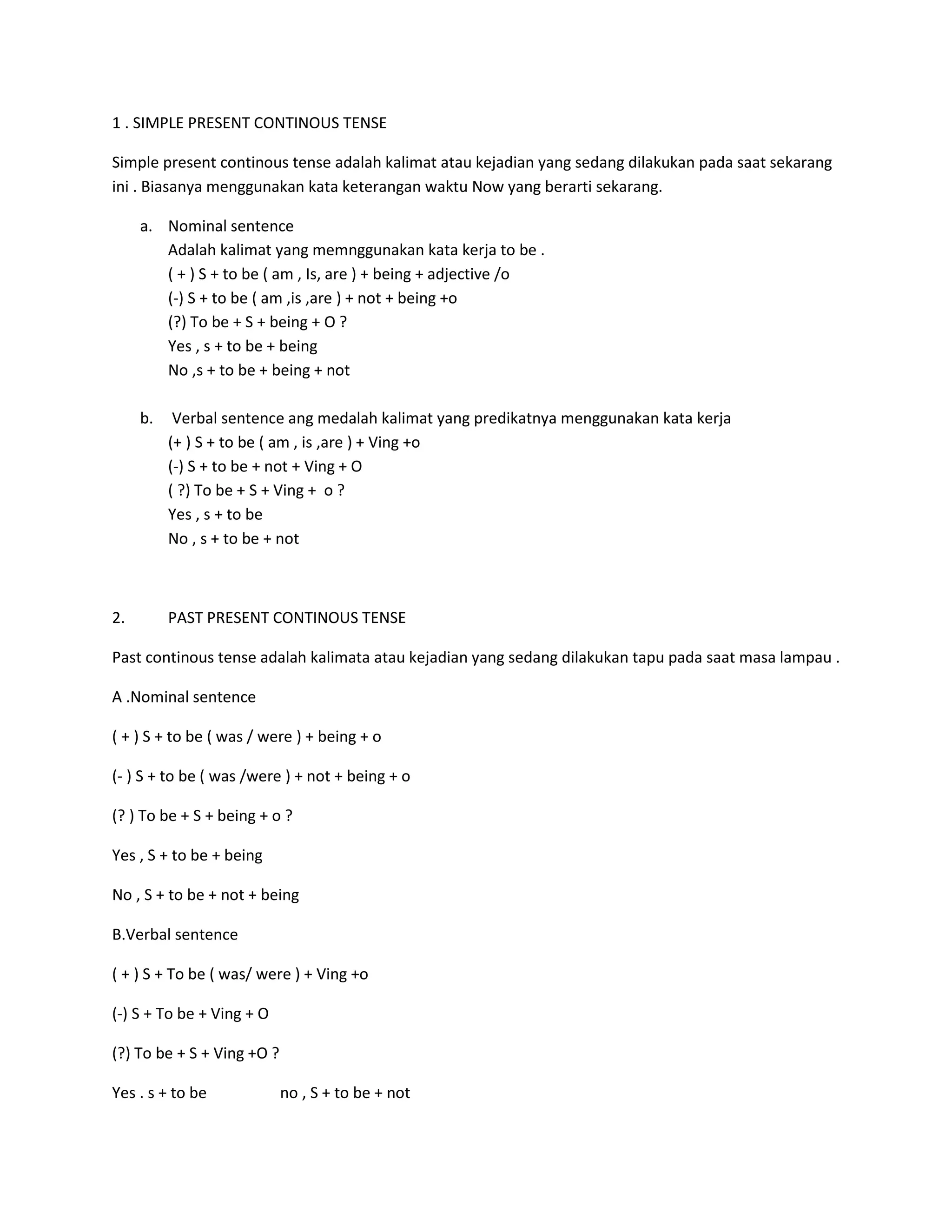 Continous tense | DOCX