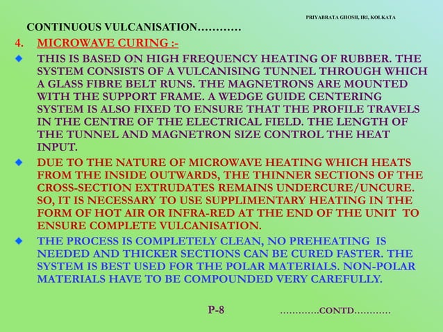 Continous vulcanisation 14 | PPT