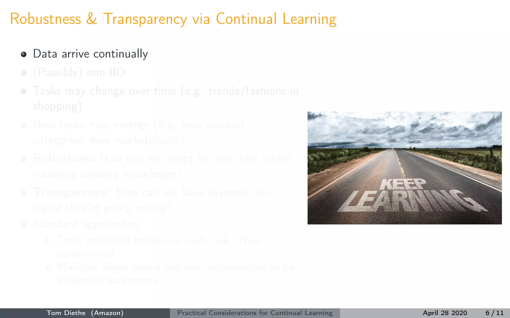 Practical Considerations for Continual Learning | PPT
