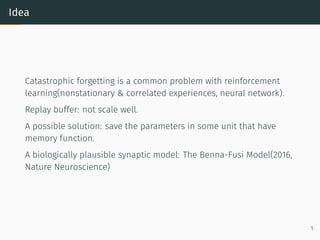 Continual reinforcement learning with complex synapses | PPT