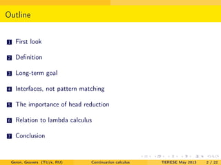 Continuation calculus at Term Rewriting Seminar | PDF