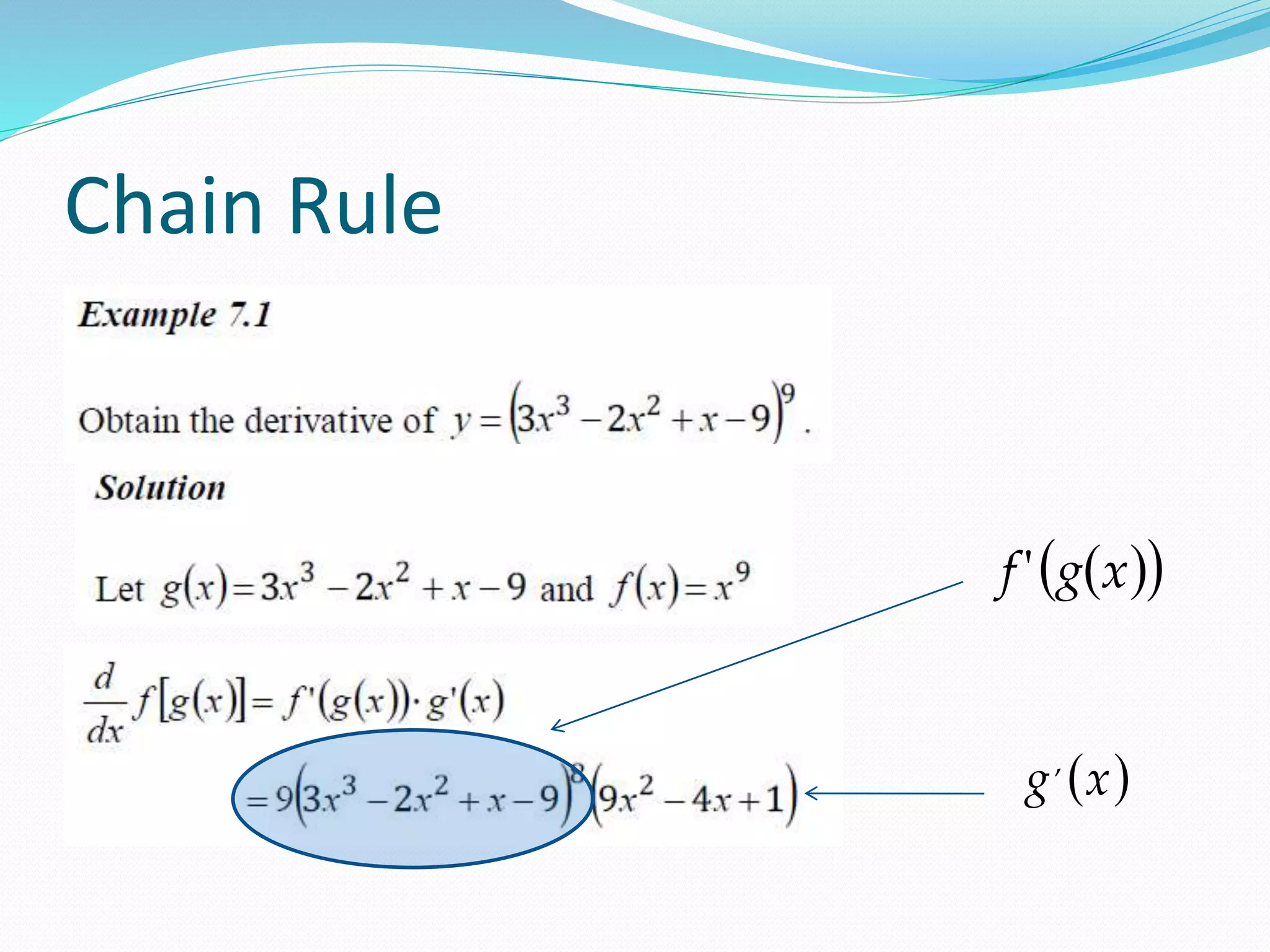 Continuation chain rule and derivative of trigo functions | PPT
