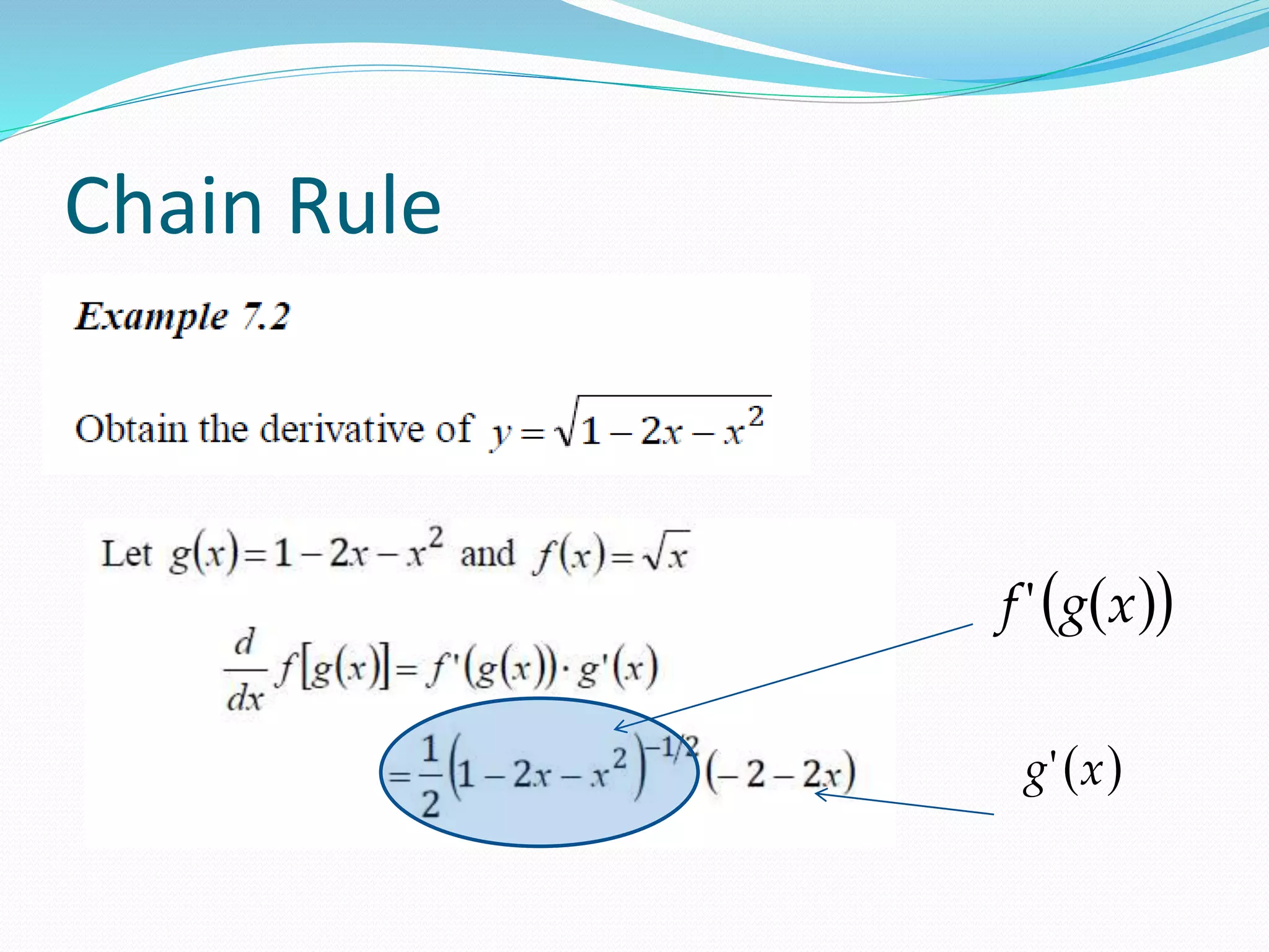 Continuation chain rule and derivative of trigo functions | PPT