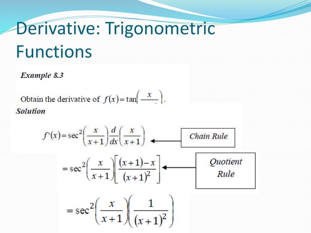 Continuation chain rule and derivative of trigo functions | PPT