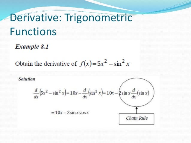 Continuation chain rule and derivative of trigo functions